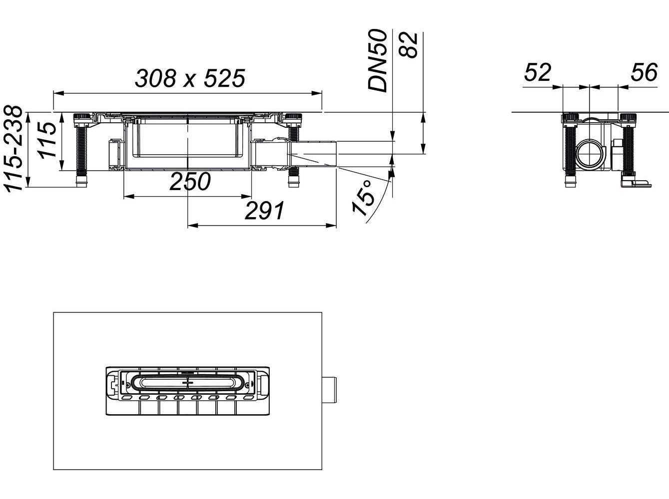 drain body DallFlex 2.0 115, DN 50